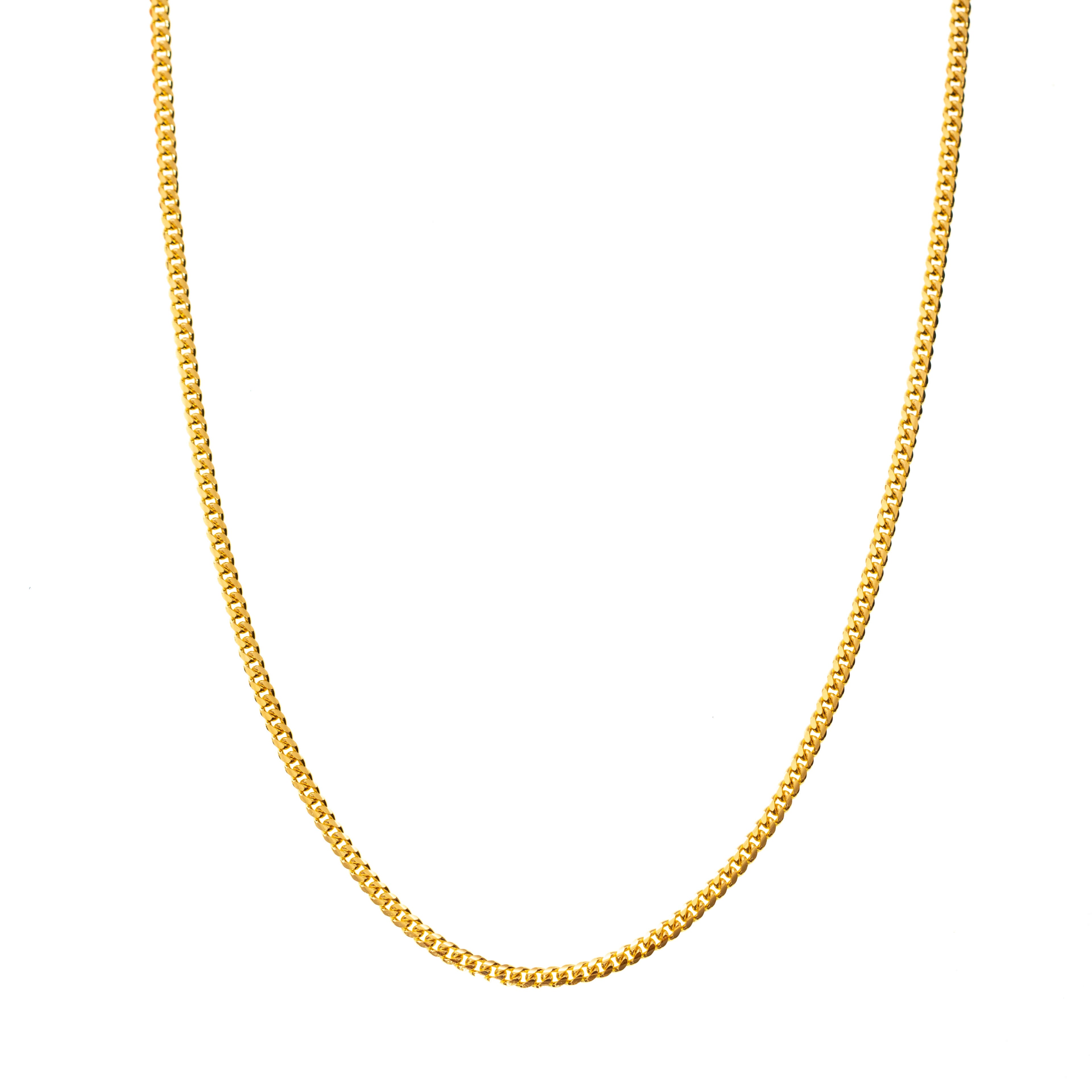 Miami Cuban Link Chain 3mm - Genuine Gold Italian Machine-Made Chain ...