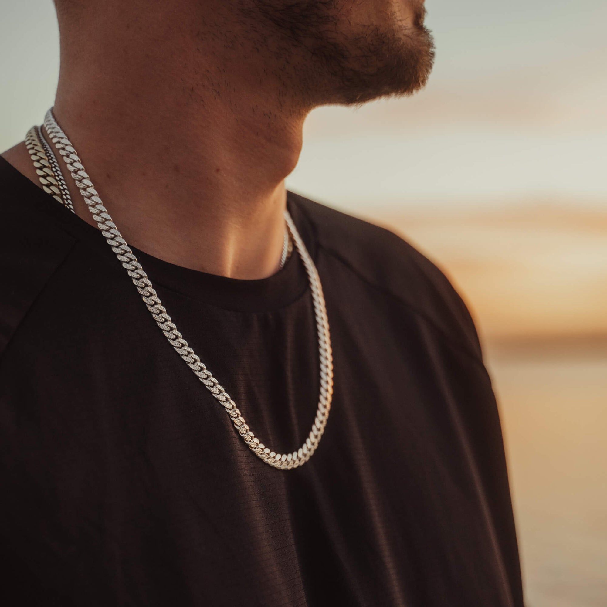 925 Sterling Silver Tight Pave Curb Link Chain | Italian-Made Quality ...