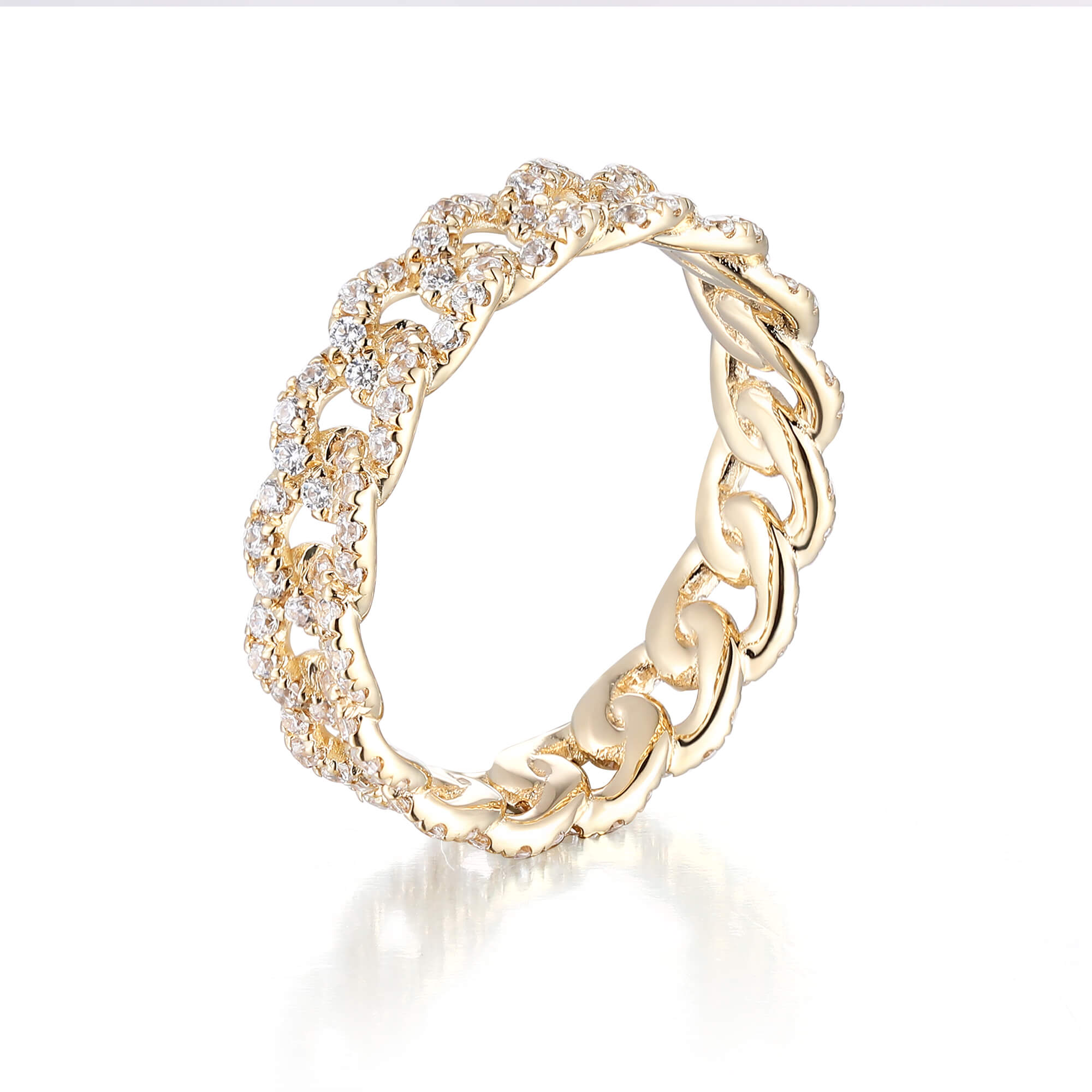 Diamond Curb Link Ring | Genuine Or Lab Diamonds – Liry's Jewelry