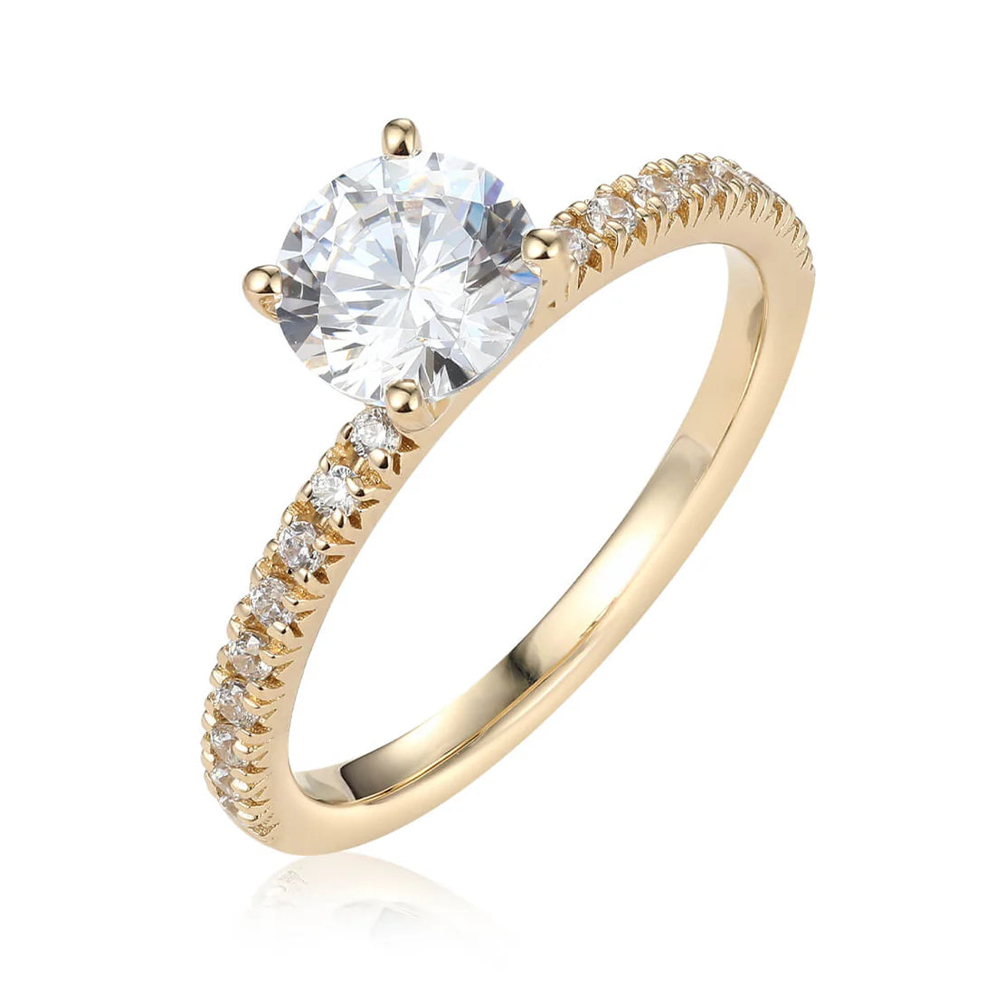 French Pavé Diamond Engagement Ring | Liry's Jewelry