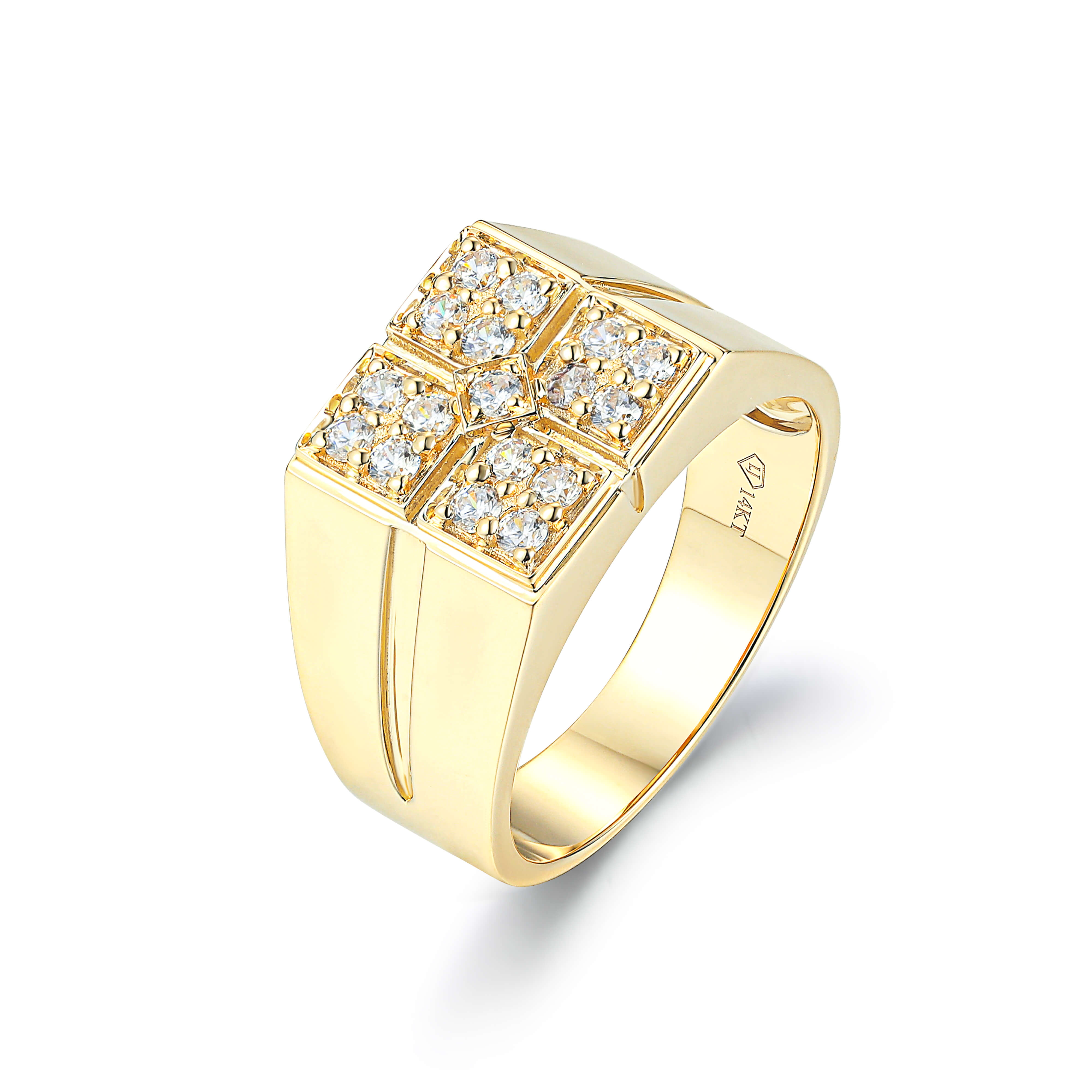 Regal Cross Diamond Signet | 10kt–18kt Gold | Liry's Jewelry