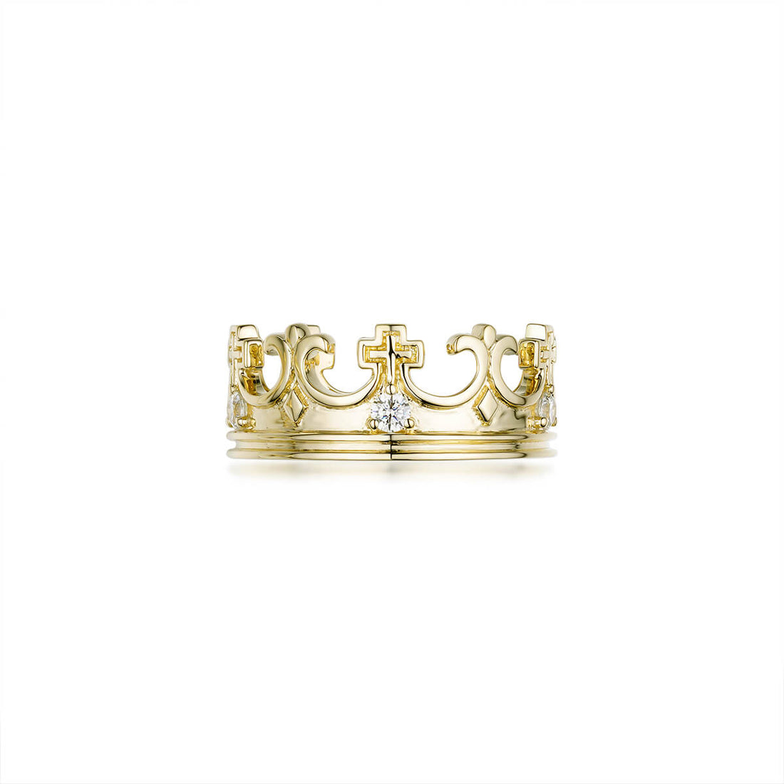 Solid Gold Men's Crown Ring with Diamonds | Lirys Jewelry – Liry's Jewelry