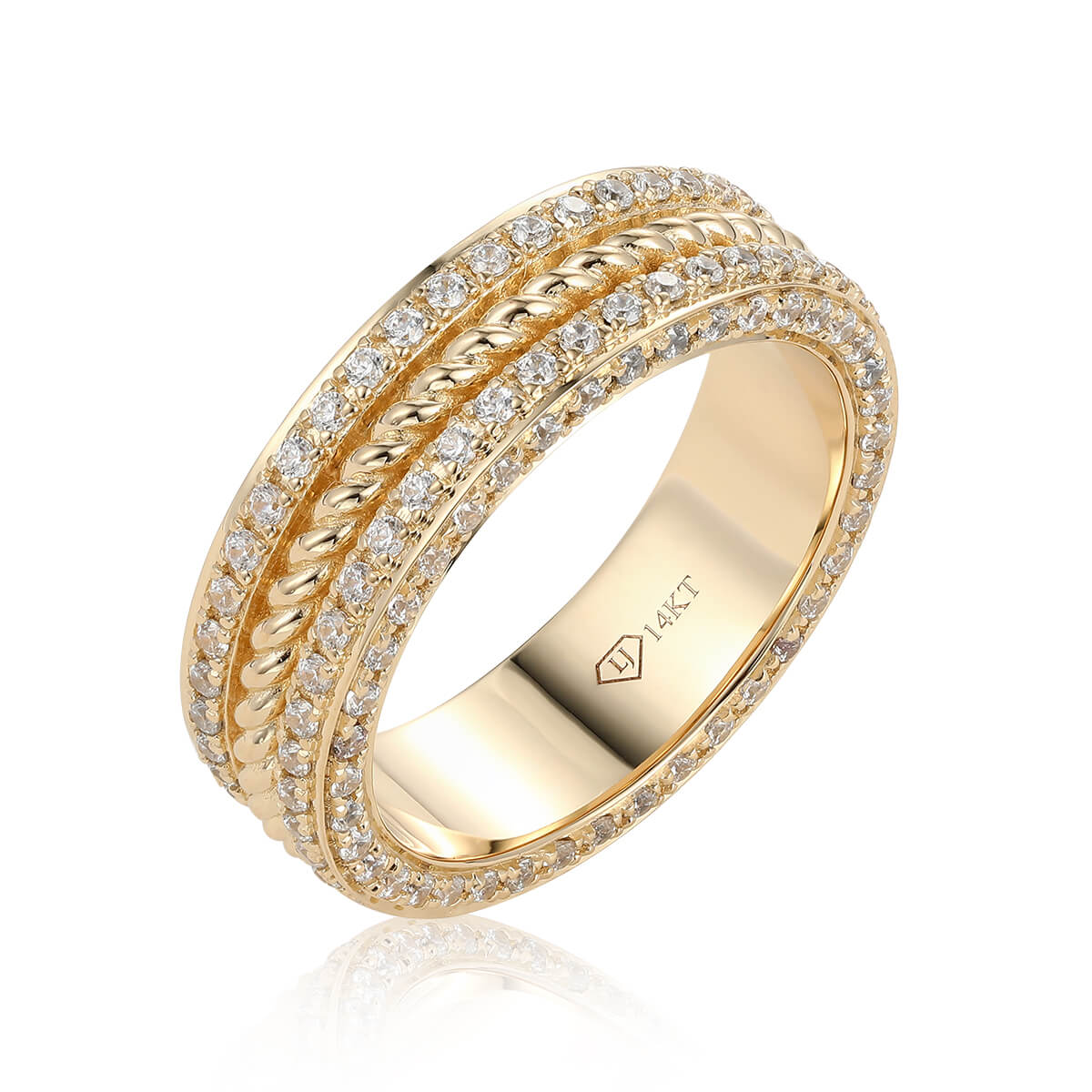 Twisted Diamond-Edged Wedding Band – Liry's Jewelry